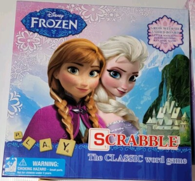 New Disney Frozen Scrabble Classic Word Game Grow With Me 2-Sided Board ...