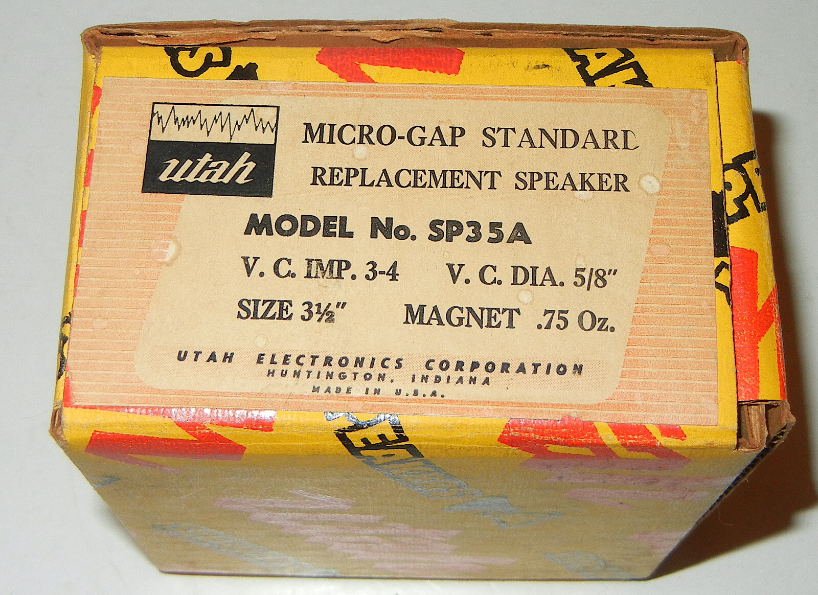 VINTAGE UTAH MICRO GAP SP35A SPEAKER 3 1/2" NOS | eBay