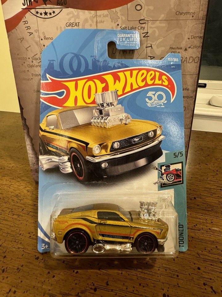 2017 Hot Wheels Tooned '68 Mustang #157/365 Gold | eBay