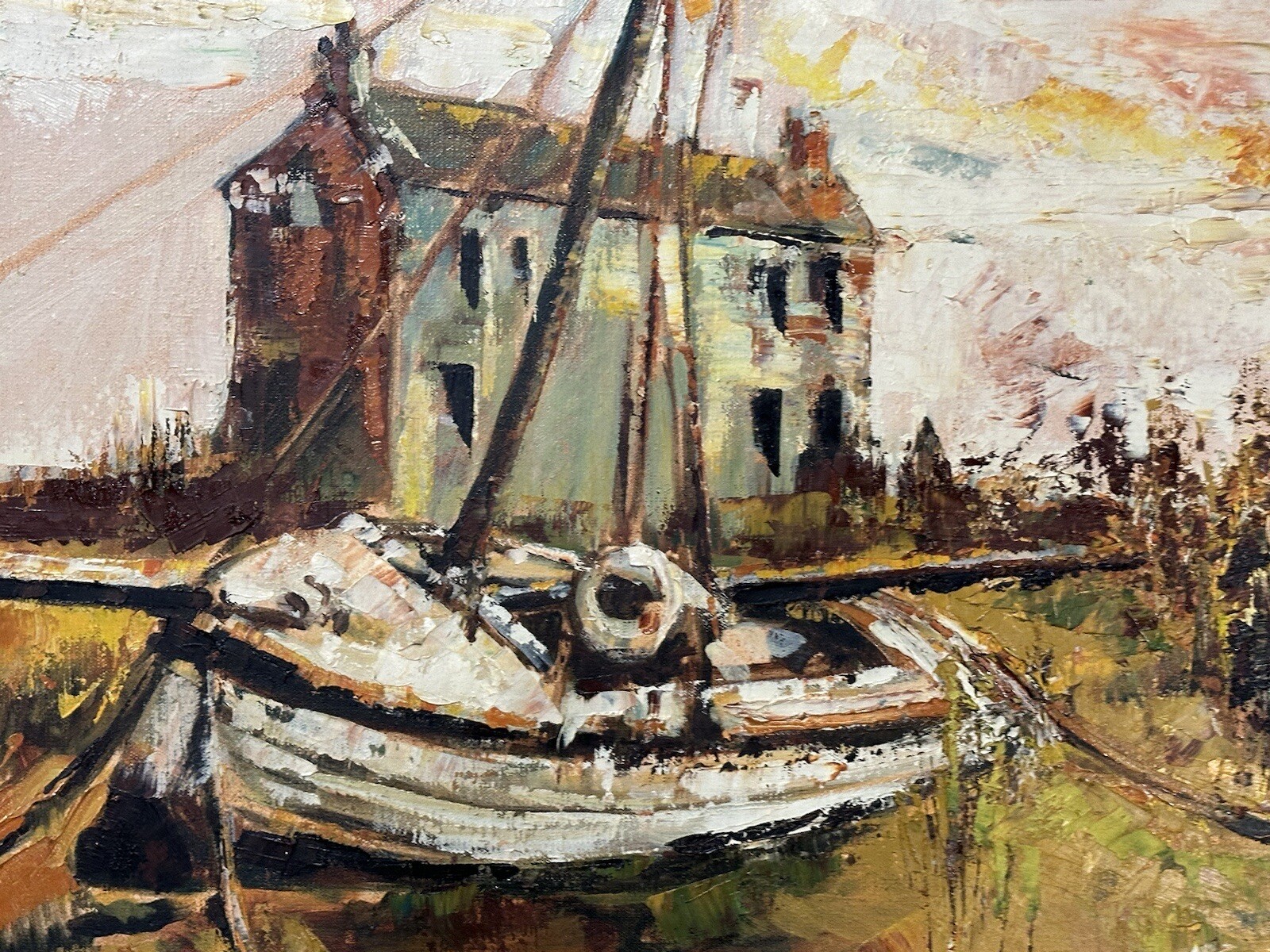 Superb Large Oil Painting on Canvas of a Coastal Beach Scene by Alex ...