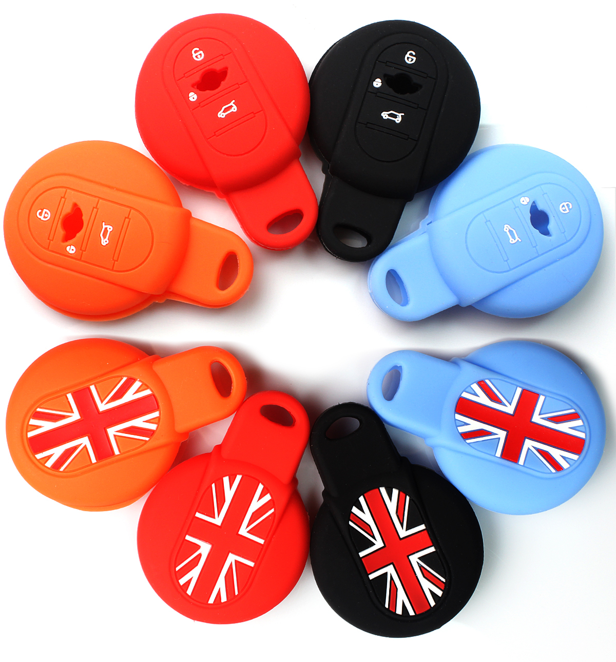 FOR 2015-2017 MINI COOPER S KEY FOB ORANGE UNION JACK SILICONE ...