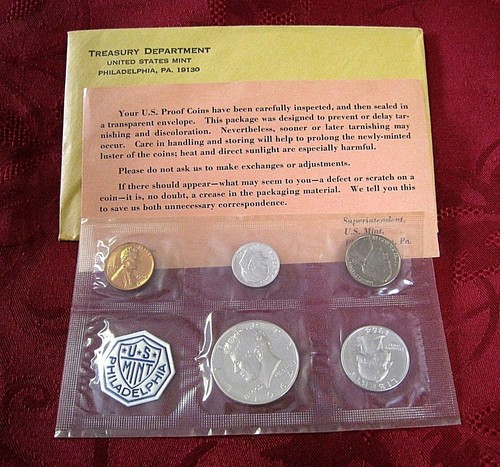 1964 US MINT PHILADELPHIA SILVER PROOF FIVE (5) COIN SET JFK ...