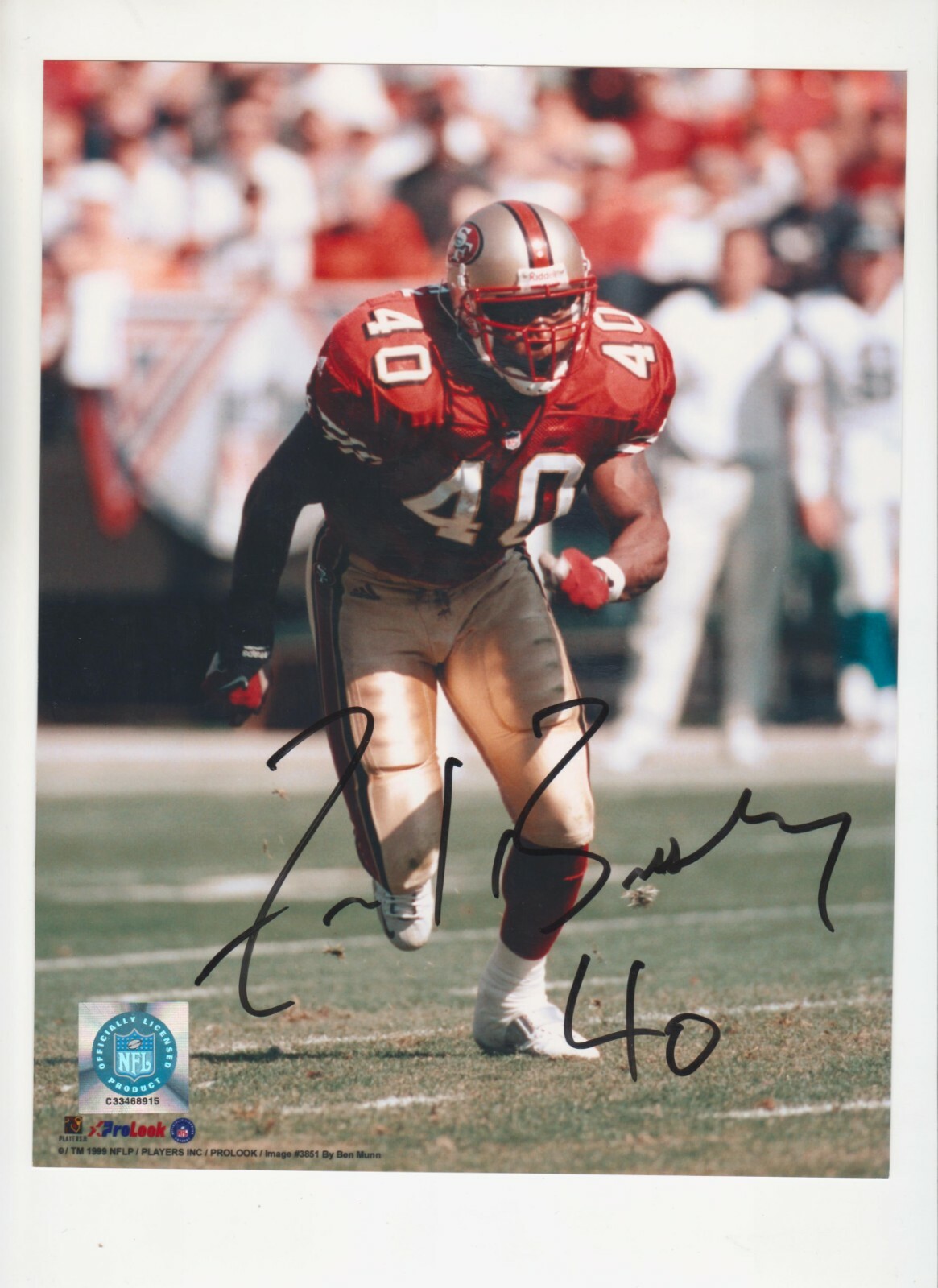 FRED BEASLEY SAN FRANCISCO 49ERS AUTOGRAPHED PHOTO 8 X 10 OK SHAPE | eBay