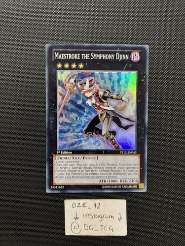 Yugioh - Maestroke The Symphony Djinn - 1st Ed - Super Rare - YS12 ...