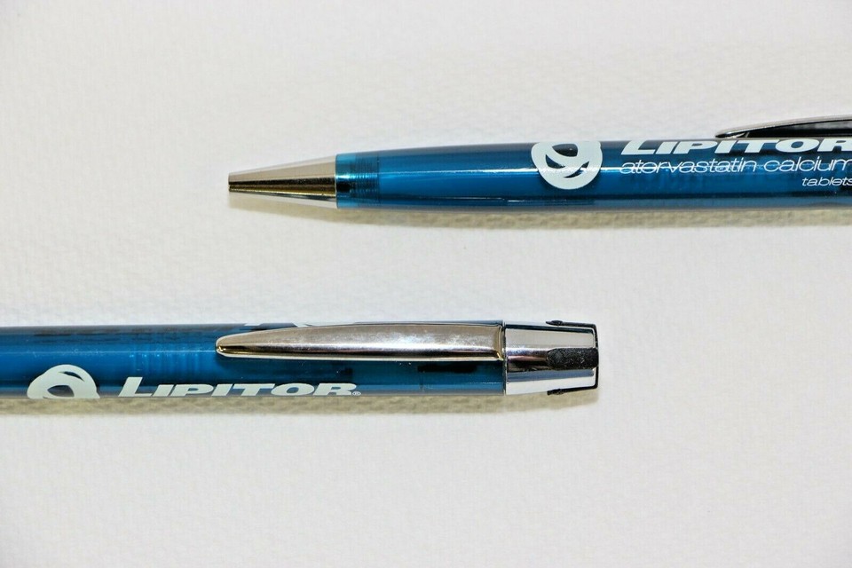 Drug Rep Pens 3 ( Lipitor ) Translucent Blues Metal and Plastic New | eBay