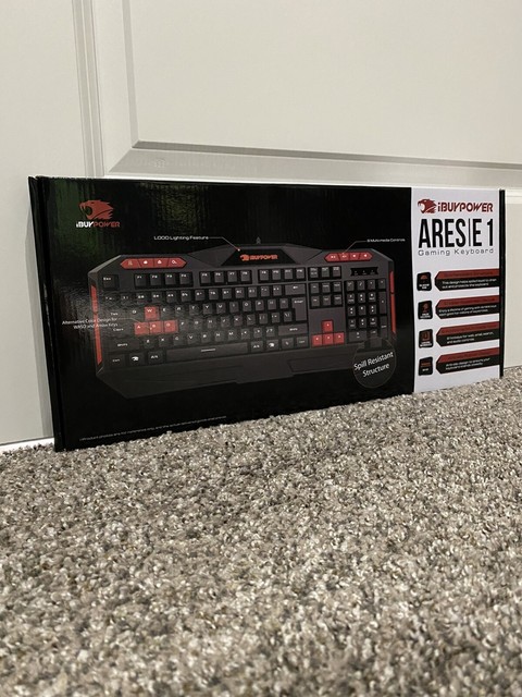 iBuyPower Ares E1 Gaming Spill Resistant Keyboard Black Red for sale ...