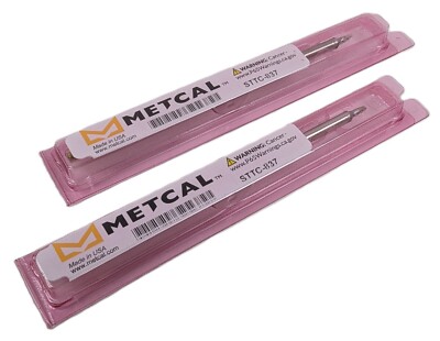 2 Metcal STTC-837 Soldering Tip Cartridge Chisel 30degrees 1.78mm Tip ...