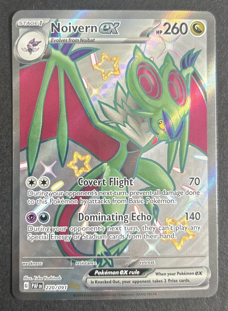 Noivern ex 220/091 Paldean Fates Shiny Ultra Rare Pokemon TCG Card NM ...