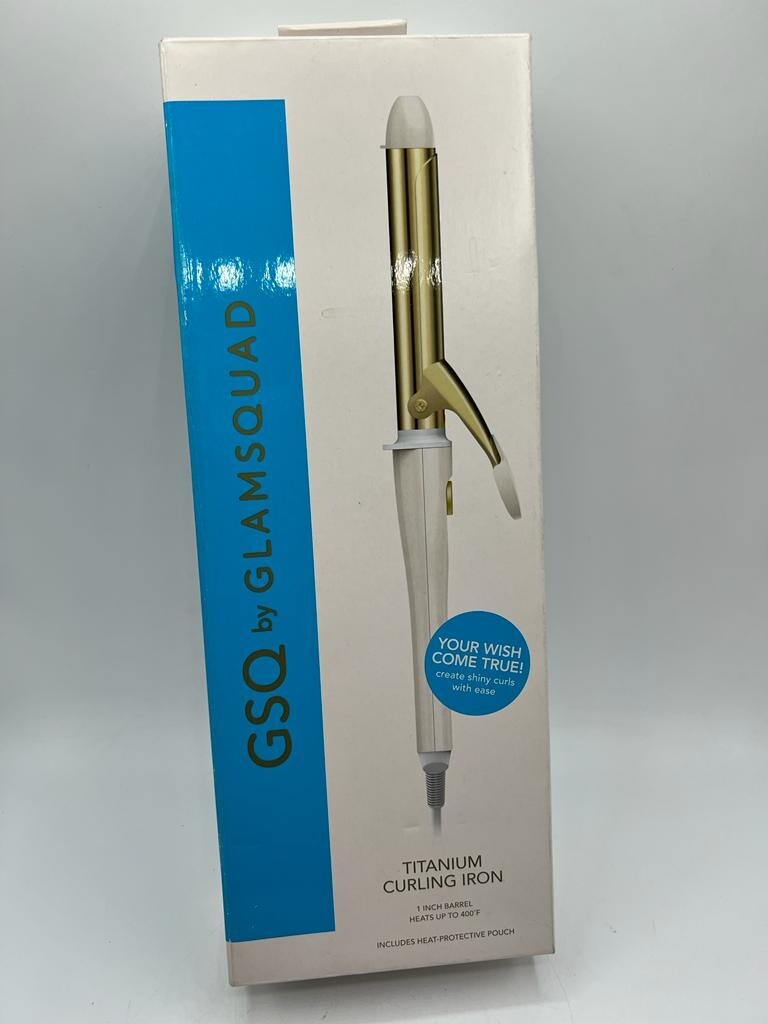 GSQ by Glamsquad Curling Hair Iron Titanium 1" Barrel 400° White for ...
