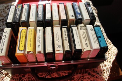 Vintage 8 Track Tapes Carry Box Case Music Collection Country Lot 22 ...