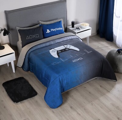 PLAYSTATION TEENS BOYS ORIGINAL LICENSED REVERSIBLE COMFORTER SET 3PCS ...