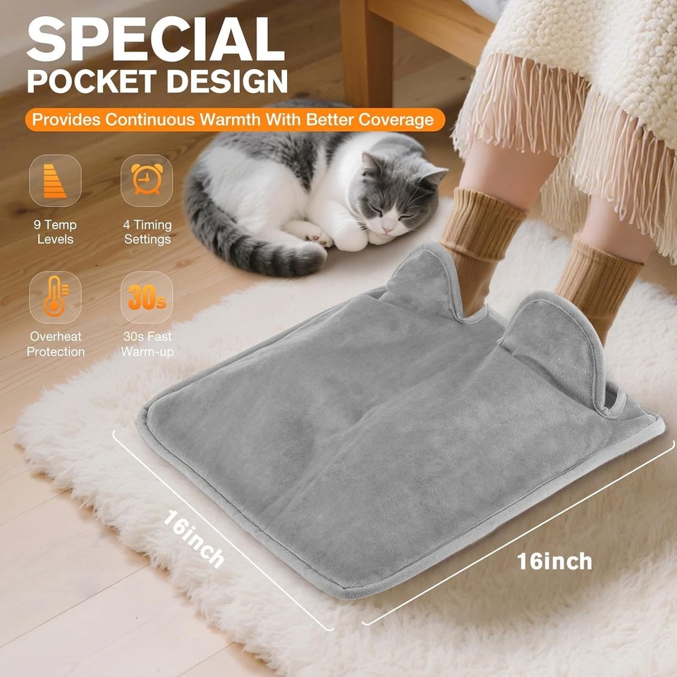 Electric Heated Foot Warmer Double Sided Feet Warmers for Women Men ...