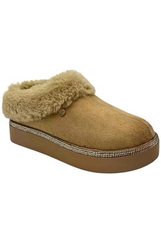 Clean Boss Women's Joy Glamorous Cozy Slippers Oatmeal | eBay