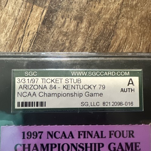 1997 NCAA FINAL FOUR CHAMPIONSHIP GAME ARIZONA VS KENTUCKY TICKET STUB SGC Cert | eBay