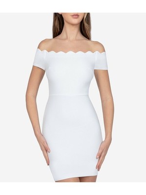 B DARLIN Womens Ivory Short Sleeve Mini Party Body Con Dress 56 | eBay