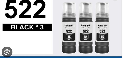 3PK Black 522 Ink Bottle Compatible WITH Epson T522 Fits ET2720 ET4800 ...
