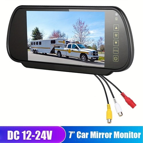 7In Car LCD Mirror Monitor Vehicle Parking Screen 2 AV Input Auto ...
