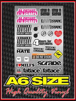 RC DRIFT STICKER SHEET A6 SIZE 1/10 SUIT HPI MST YOKOMO TAMIYA BODY ...