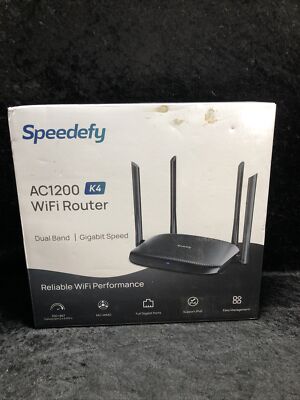 Speedefy K4 Easy Management AC1200 Dual Band Gigabit Speed Wi-Fi Router ...