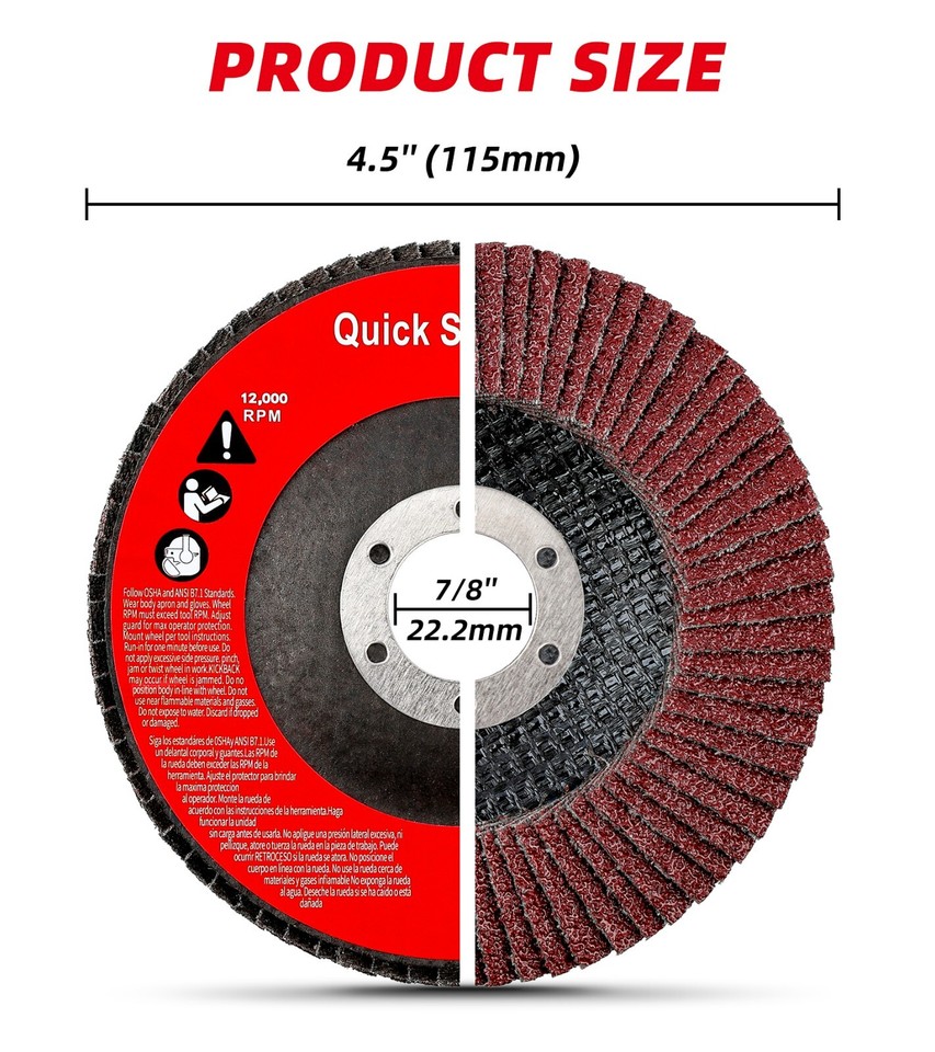 20x Flap Disc 4.5" - 40 Grit Angle Grinder Sanding Grinding Wheels | eBay