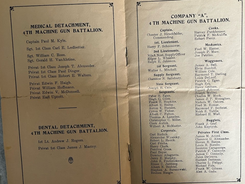 ORIGINAL! WW1 Us 2nd Division Rppcs And 4th Maxine Gun Roster And ...