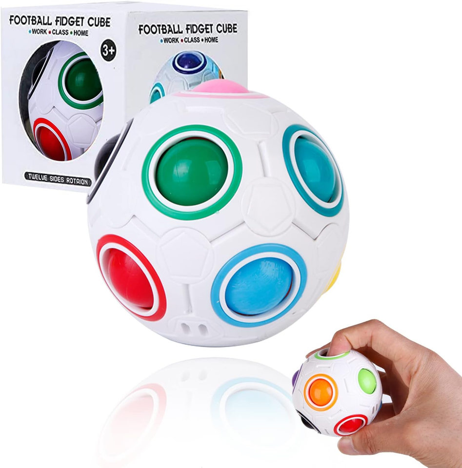 Magic Rainbow Revolve Ball Fidget Stress Relief Brain Teaser ...