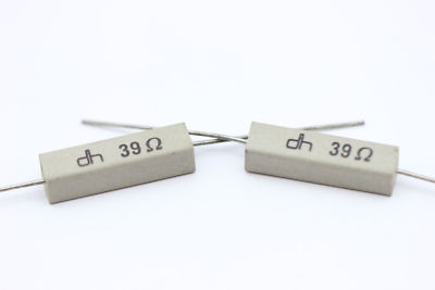 CEMENTED CERAMIC RESISTOR 39 OHM 4W DH AXIAL NOS (New Old Stock) *2PC ...