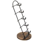 Modern 5-Tier Matte Black Metal Sunglasses Display Stand with Brown ...