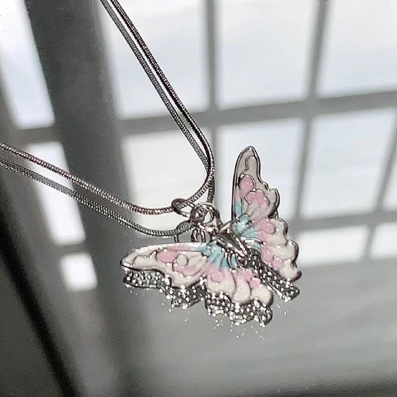 Butterfly Pendant Necklace for Women Girls Korean Butterflies Snake ...