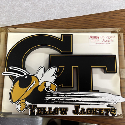 "GEORGIA TECH YELLOW JACKETS" GT LICENSED SHELIA NCAA FOOTBALL WOOD ...