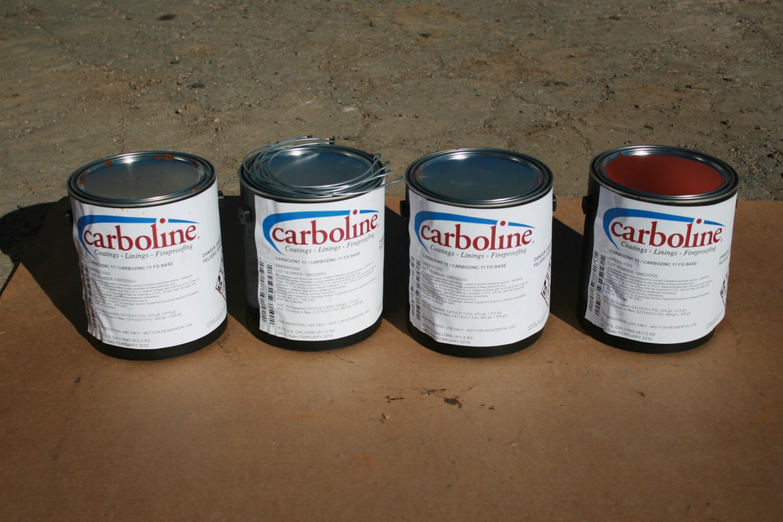 Lot of 4 0.75GL Carboline Carbozinc 11 FG Base - Green 0300 | eBay