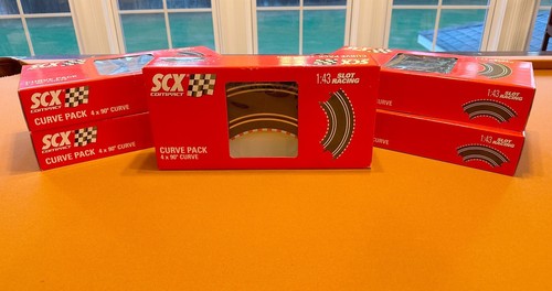 SCX Compact 1:43 Scale Slot Car Racing Track 90* Curve 4 Pack 31380 New ...
