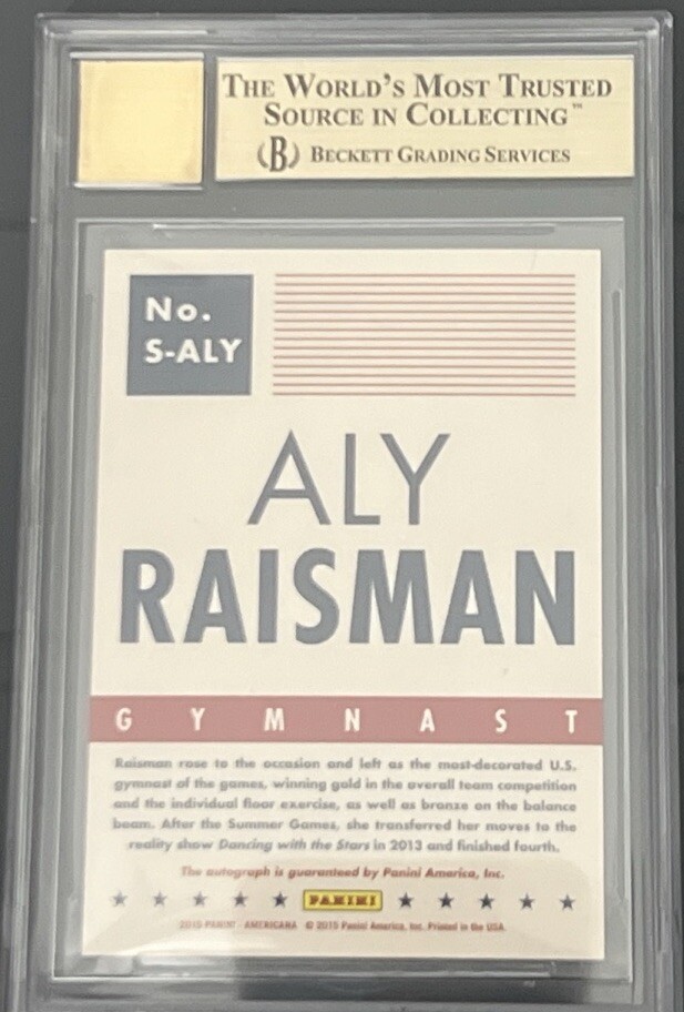 2015 Panini Americana Aly Raisman Auto US Olympic Gymnast Autograph BGS ...