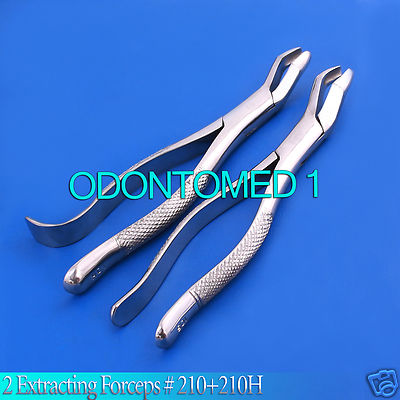 2 EXTRACTING FORCEPS 210+210H DENTAL SURGICAL INSTRUMENTS | eBay