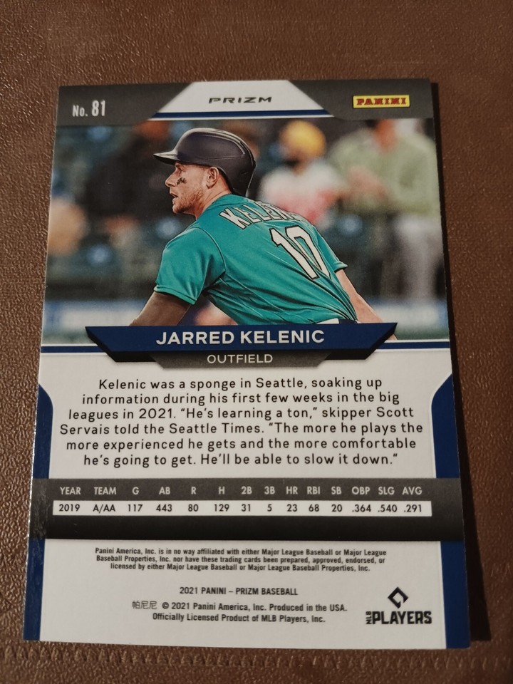 2021 JARRED KELENIC PANINI PRIZM RED BASEBALL ROOKIE CARD RC #81 ...