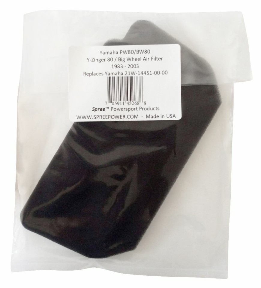Air Filter for Yamaha PW80 BW80 Y-Zinger 80 Big Wheel replaces 21W ...