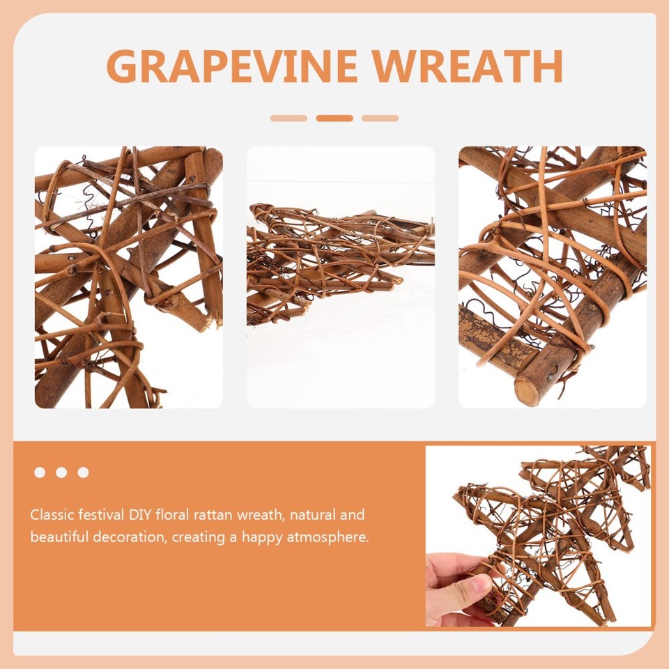 2pcs Christmas Tree Grapevine Wreaths Vine Branch Wreath Rattan Wreath ...