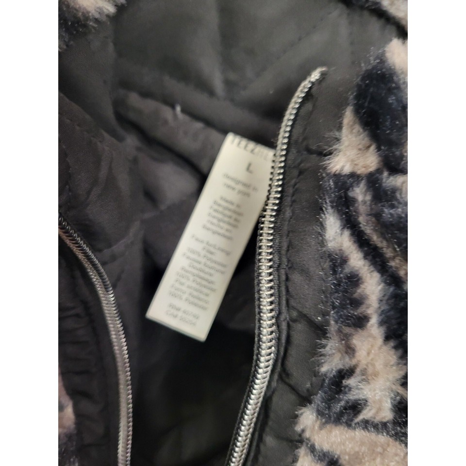 Teez-Her Thermal Fur Reversible Vest Animal leopard Zebra Print Large ...
