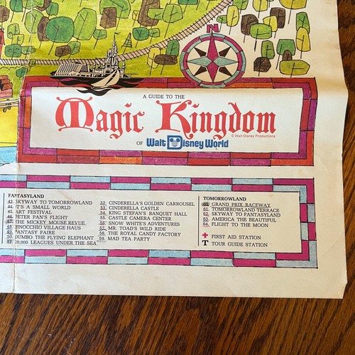 Vintage Pre-1973 Walt Disney World Map Guide Poster 28 x 25 | eBay