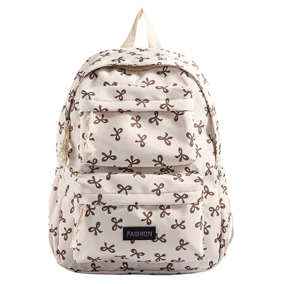 Bow Print Bookbag Preppy Laptop Bag Travel Daypack for Teen Girls ...