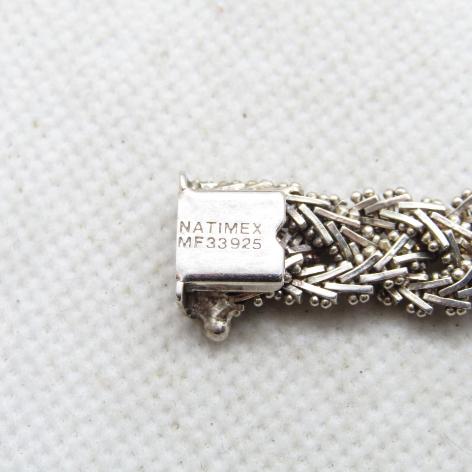 Nati Mex MF33 Sterling Silver 925 Woven Braided Bracelet 7.5" K4295 | eBay
