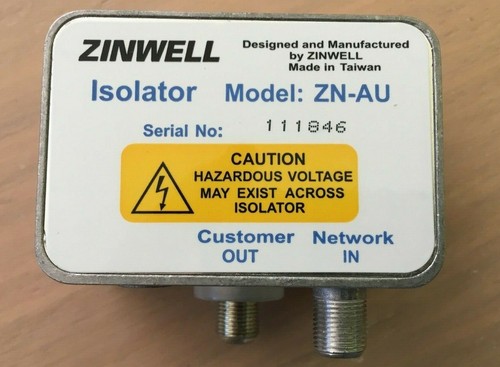 NEW ZINWELL CATV COAX Cable TV Isolator Foxtel and Telstra NBN approved ...