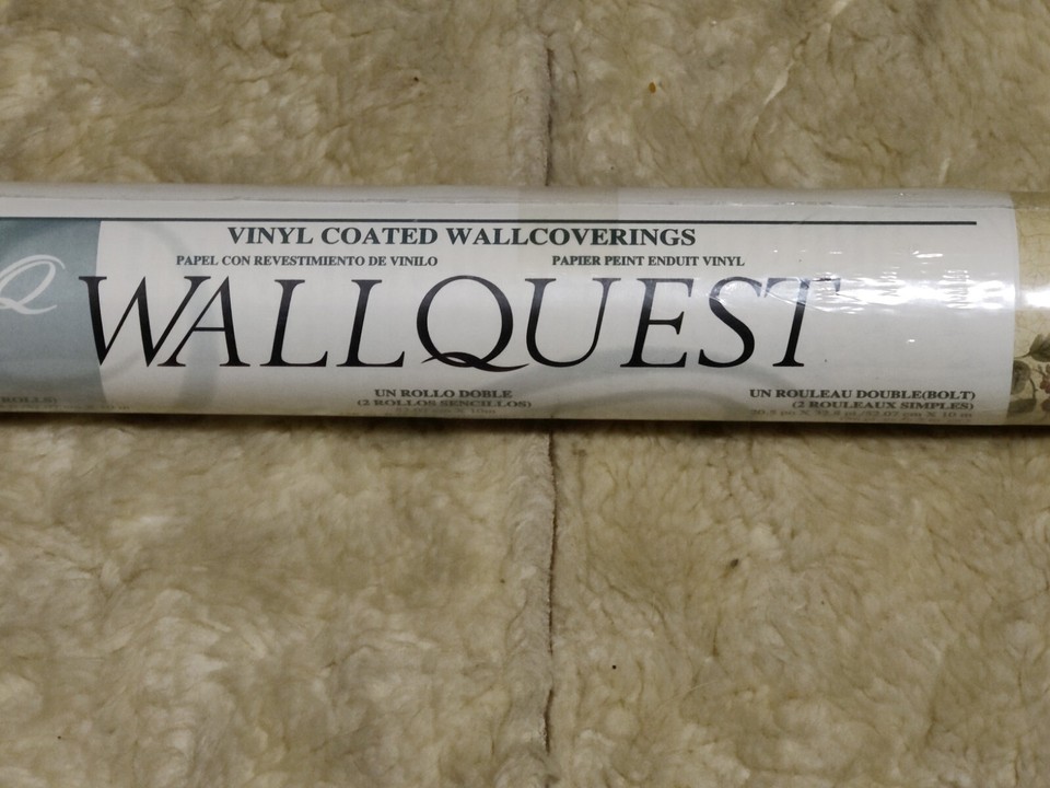 6 Wallquest Wallpaper Country Vine on Beige Faux Crackle 56 sq ft / bolt AM83404 | eBay