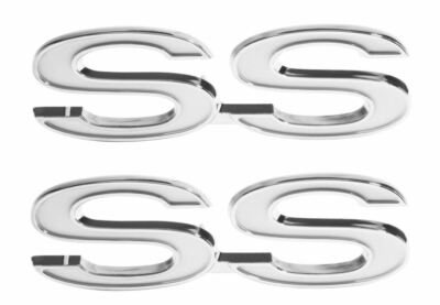 Trim Parts White Front Fender SS Emblem Set 1973 Chevelle and 1973-1974 ...