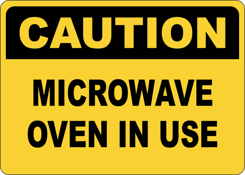 OSHA CAUTION: MICROWAVE OVEN IN USE| Laminated Vinyl Decal Sticker ...