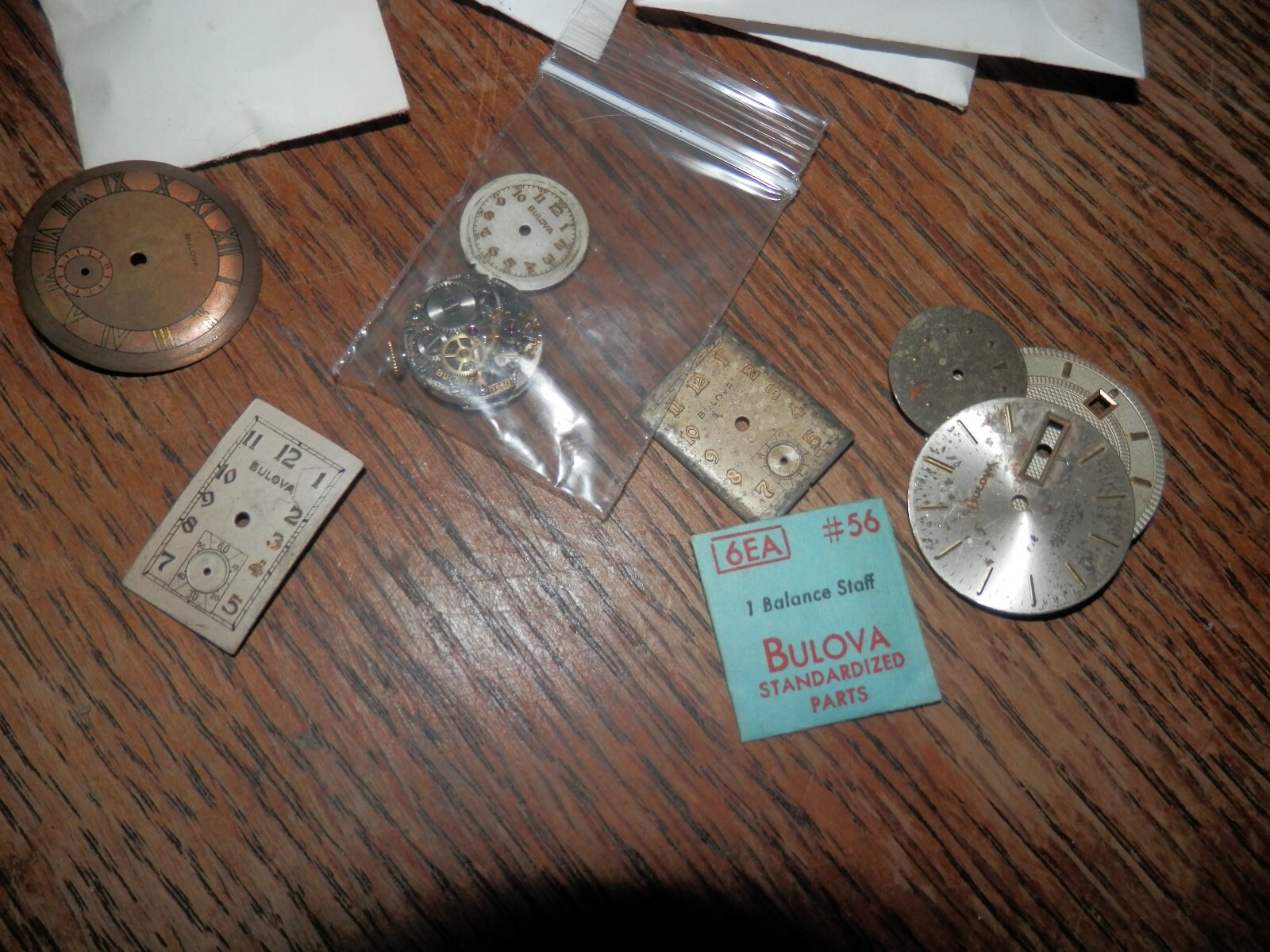 Lot of Vintage Bulova Mechanical Wrist Watch Movement Parts, Faces | eBay