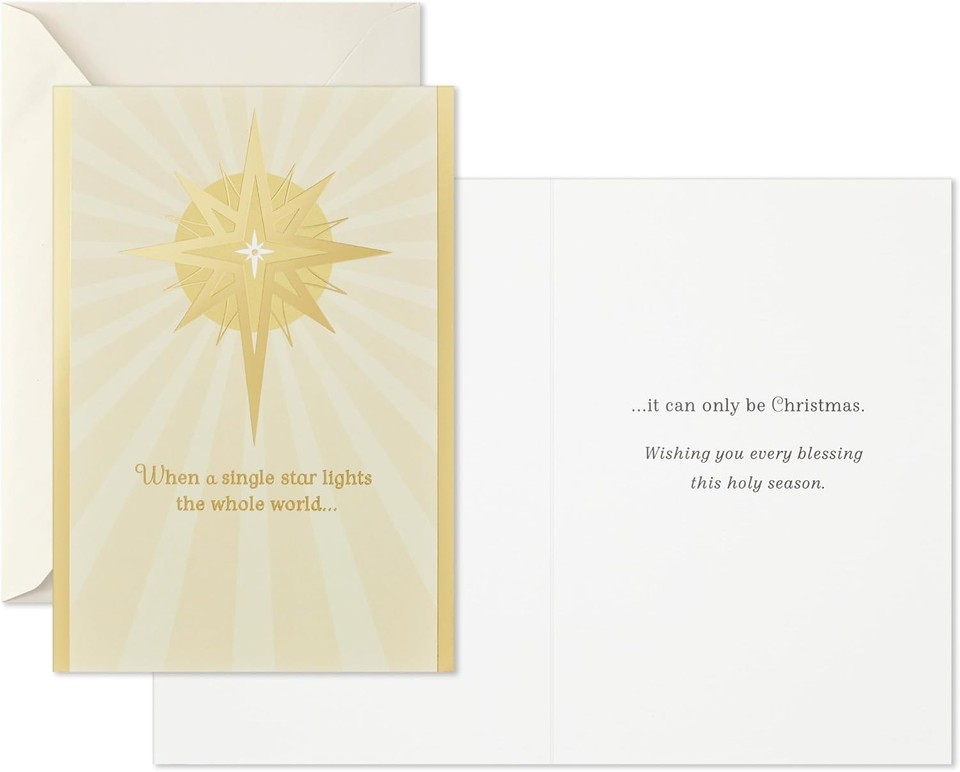 Hallmark Boxed Religious Christmas Cards, Gold Foil Star (40 Cards and ...