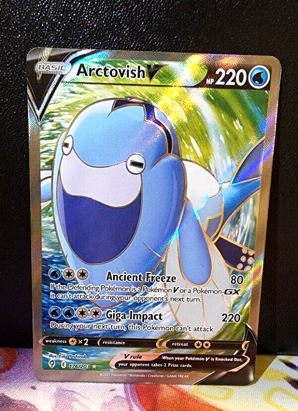 Pokemon TCG Arctovish V Full Art Ultra Rare 176/203 Evolving Skies M ...