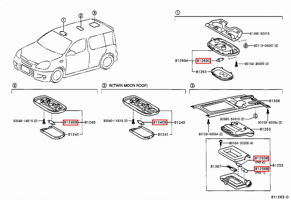 Genuine Sienta NSP172 NSP170 NHP170 Interior Light Globe 12V 8W Festoon ...
