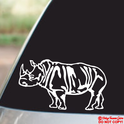 RHINOCEROS RHINO Vinyl Decal Sticker Car Window Wall Bumper LOVE AFRICA ...